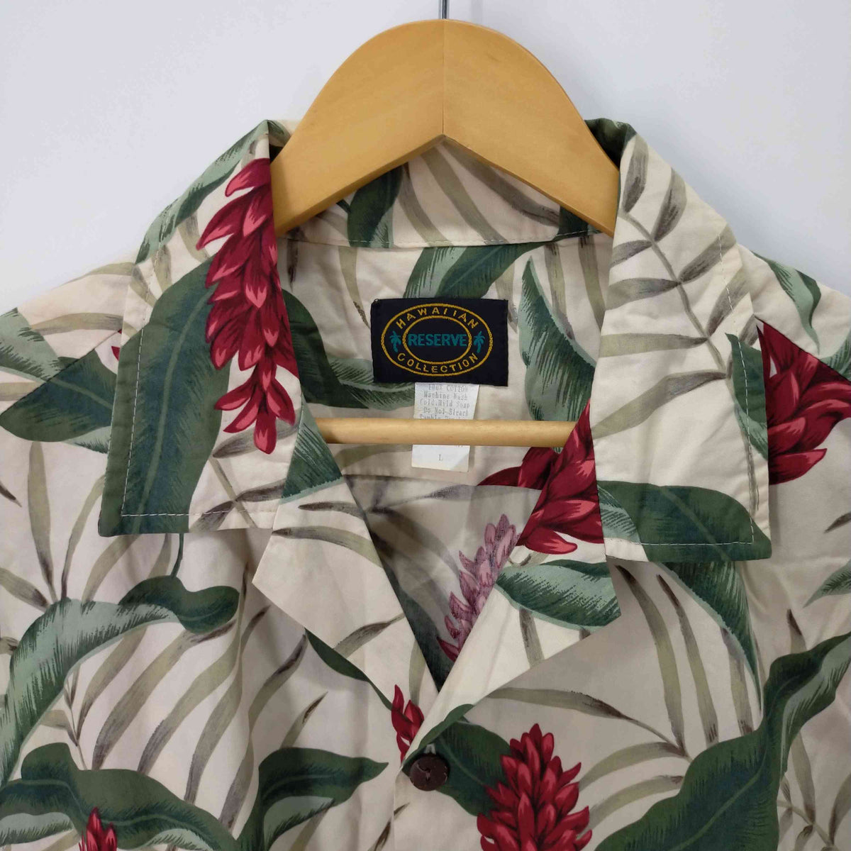 ハワイアンリザーブ HAWAIIAN RESERVE USA製 MADE IN HAWAII コットンアロハシャツ メンズ import：L ...