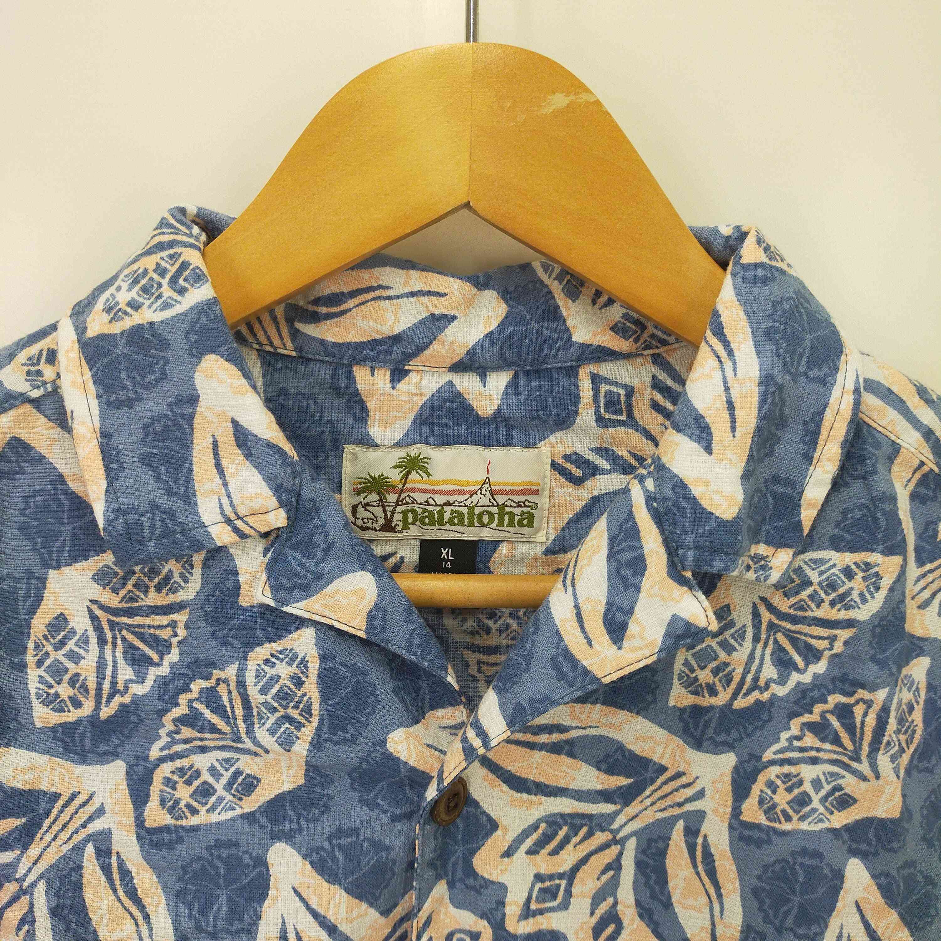 pataloha(パタロハ) ボーイズ アロハシャツ 開襟 白タグ ショートスリーブ  レディース  XL-14【中古】【ブランド古着バズストア】 パタロハ pataloha ボーイズ アロハシャツ 開襟 白タグ ショート