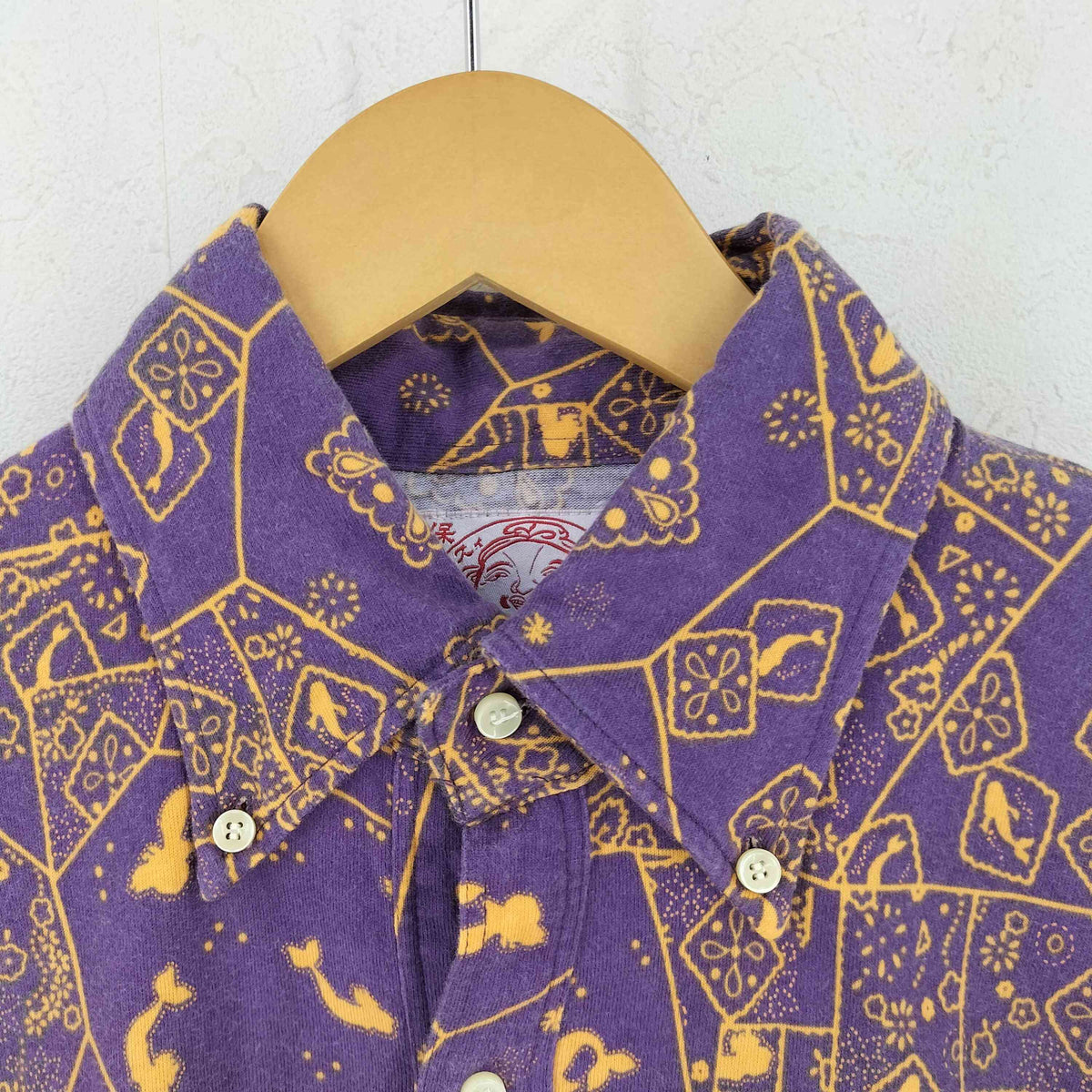 エヴィス EVISU 総柄 ボタンダウン プルオーバー シャツ メンズ JPN：1 – ブランド古着買取販売バズストア